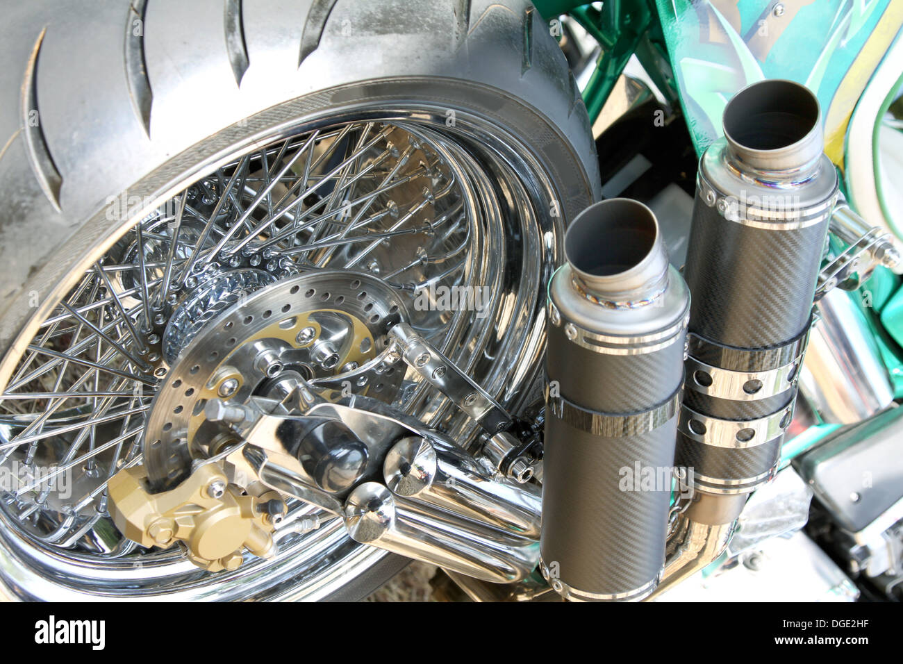 a rear view of a motorcycle Stock Photo - Alamy