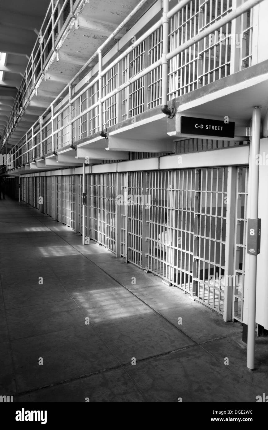 Prison cells on Alcatraz, San Francisco Bay, California, USA Stock ...
