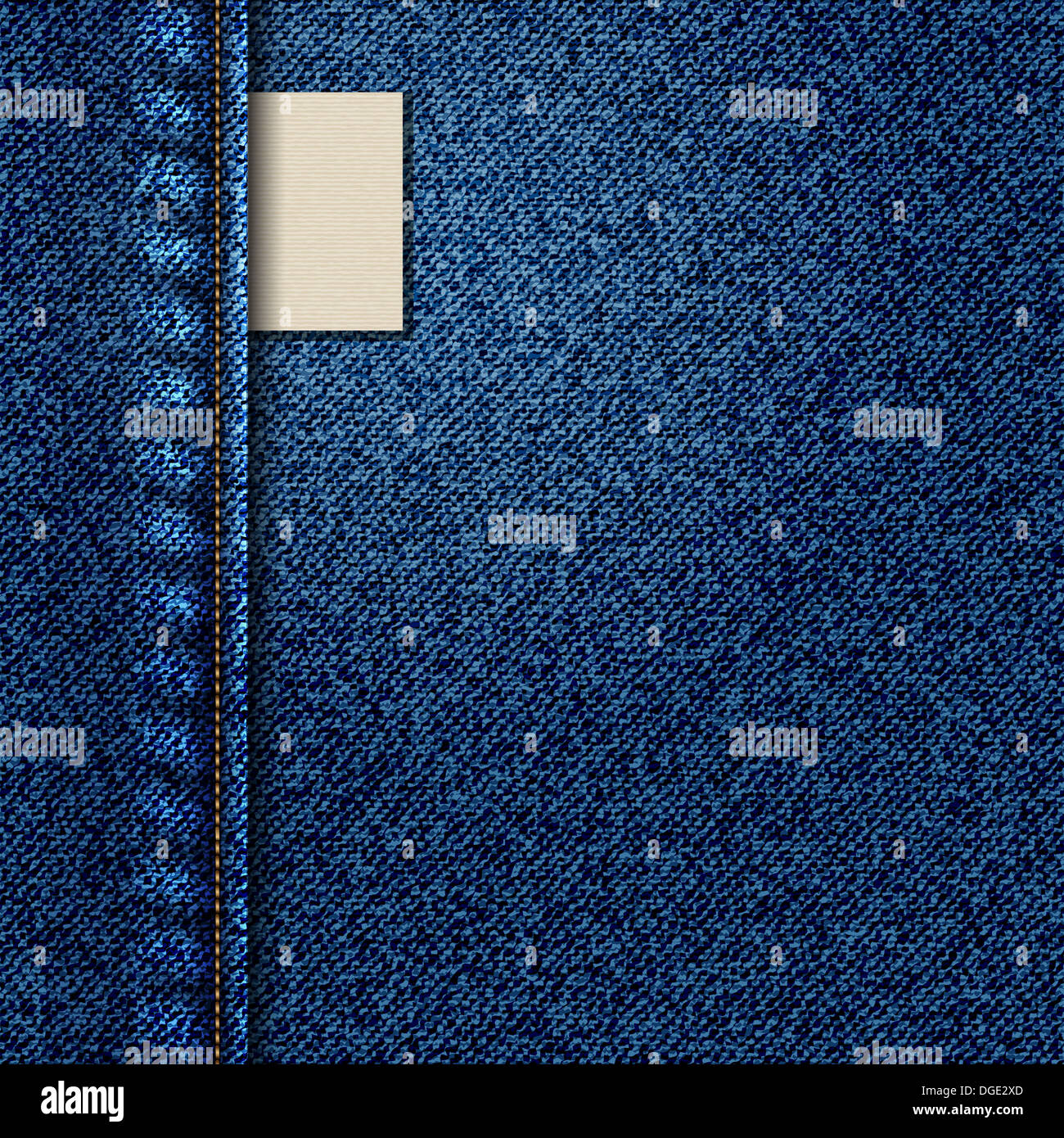 Denim Texture Background with Cream Label Stock Photo - Alamy