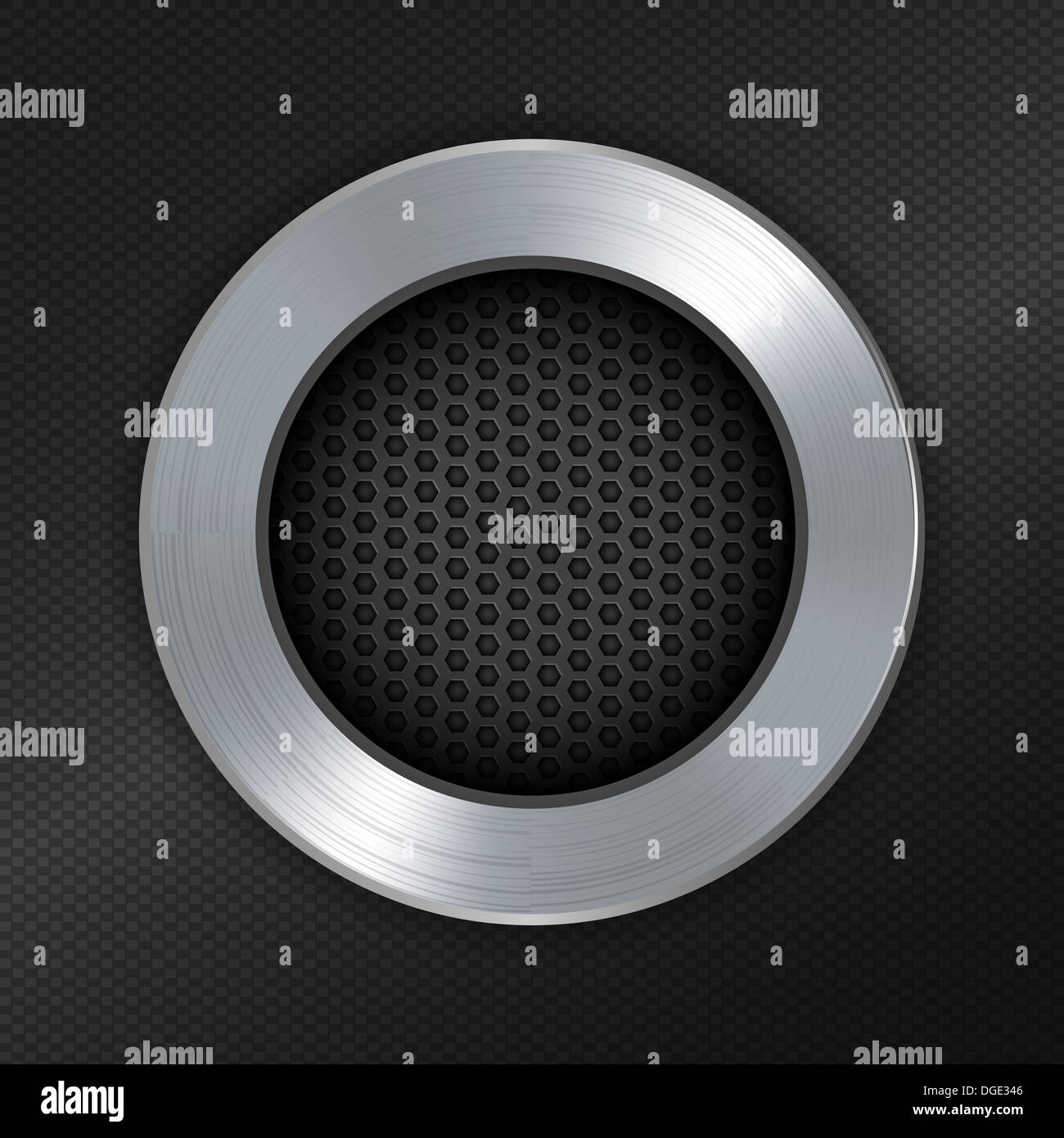 Brushed metallic border with mesh centre of black texture background ...
