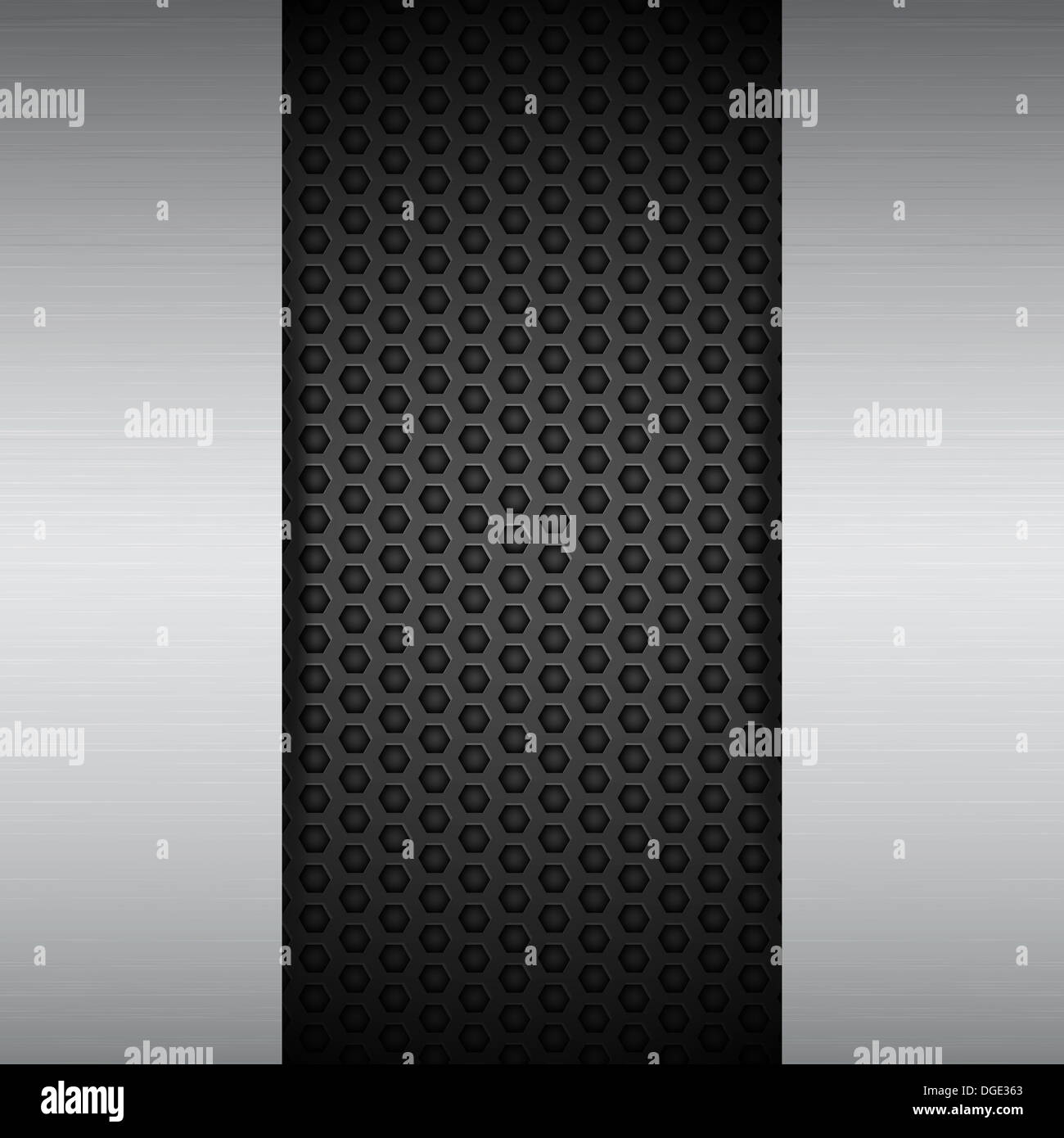 Brushed Metal Panels over a Black Mesh Background Stock Photo - Alamy