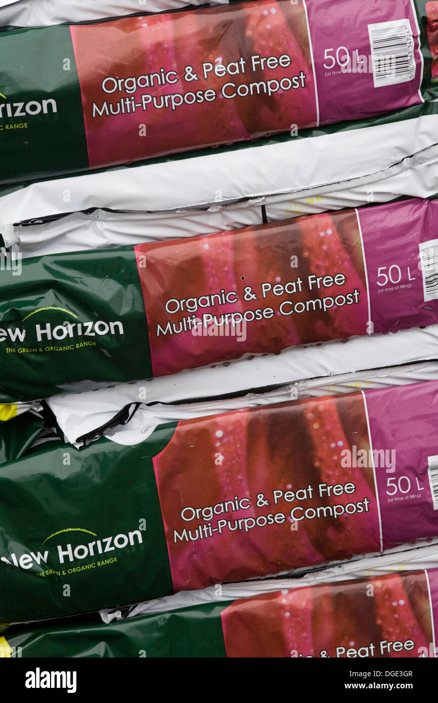 Stacked Bags of organic and peat free multi purpose compost Stock Photo ...