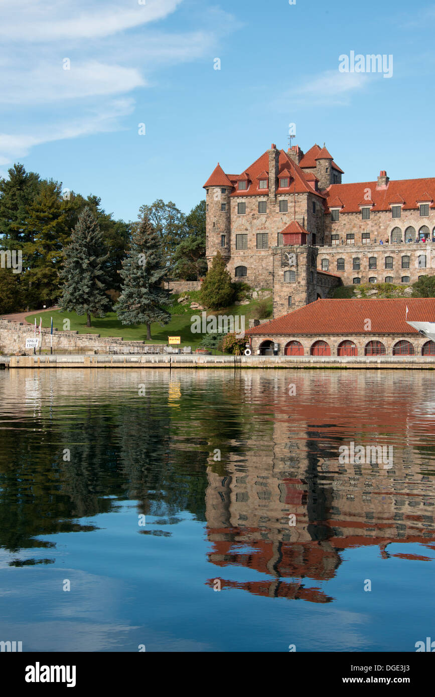 New York, St. Lawrence Seaway, Thousand Islands. Waterfront view of ...