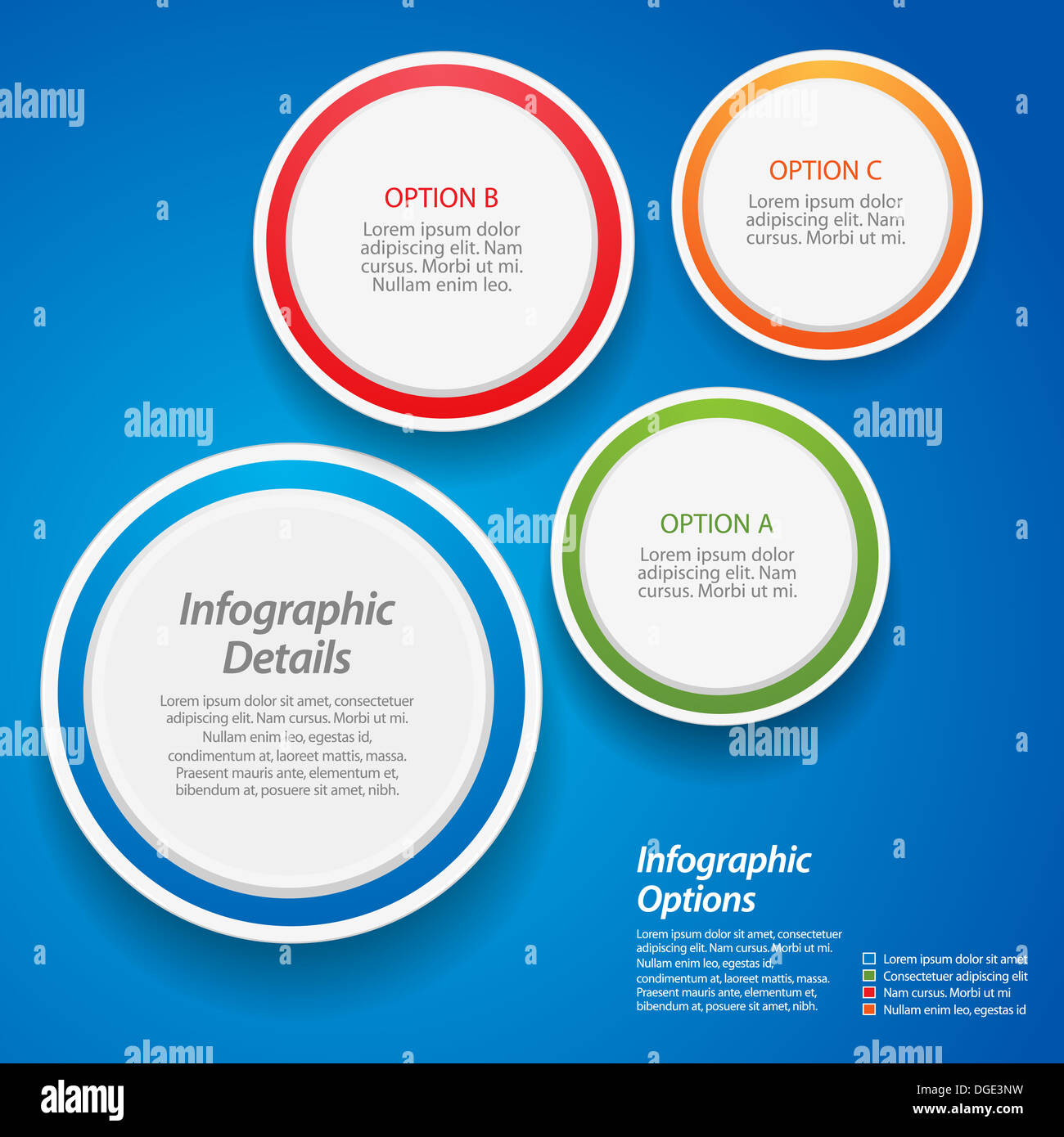 3D Circle Infographic with Sample Text on a Blue Background Stock Photo ...