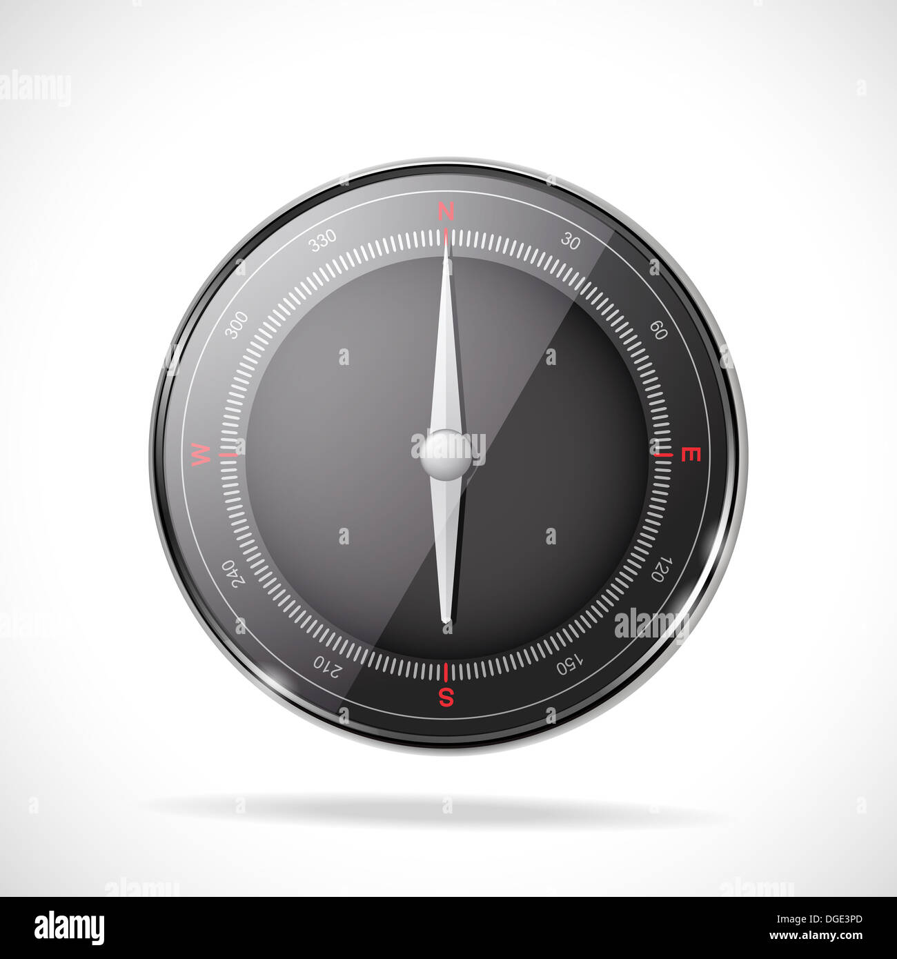 3d glass compass on white Stock Photo - Alamy