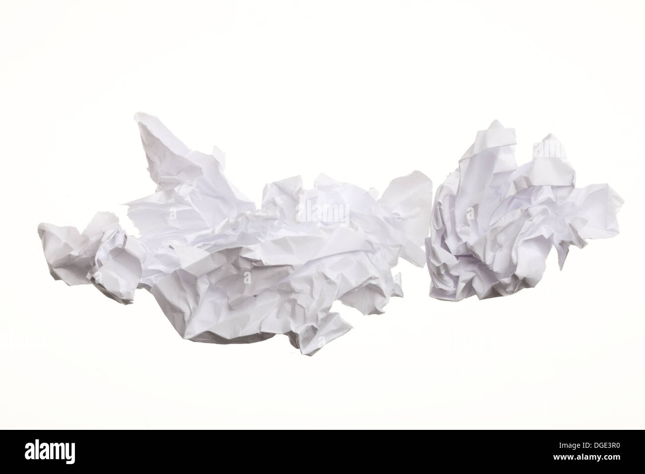 Crumpled paper isolated on white background Stock Photo - Alamy
