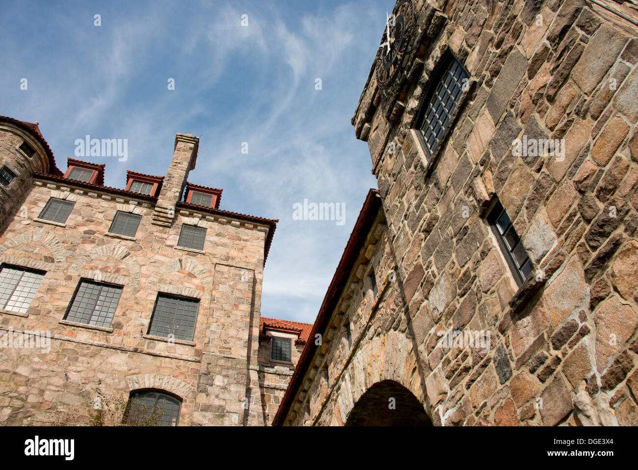 New York, St. Lawrence Seaway, Thousand Islands. Singer Castle on Dark ...