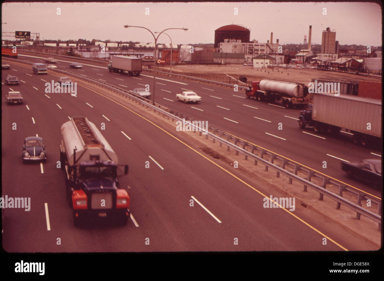 This image shows a section of Interstate 95 along the waterfront ...