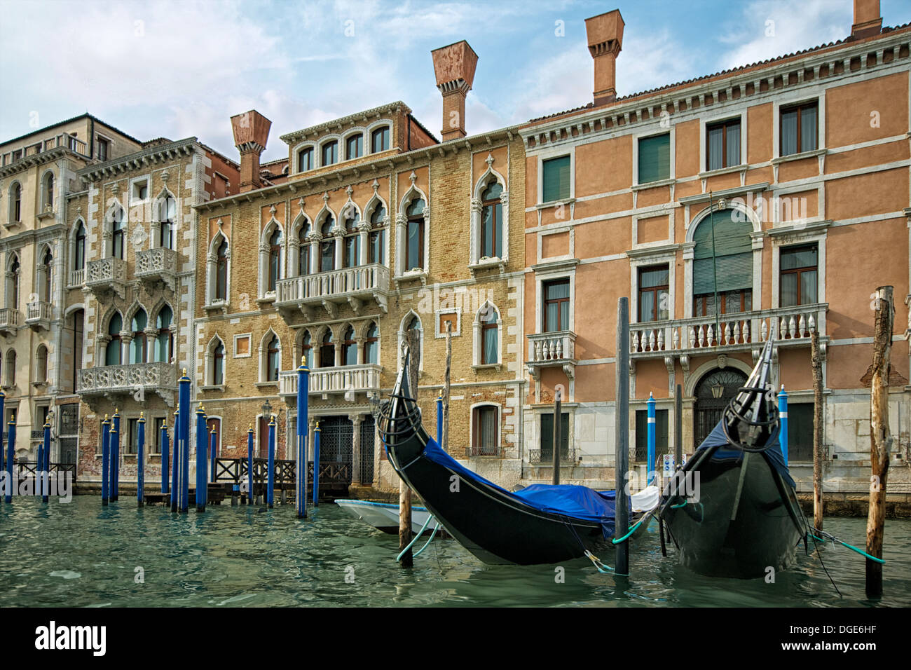 Classical Venice, buildings near the entrance to the Grand Canal Stock ...
