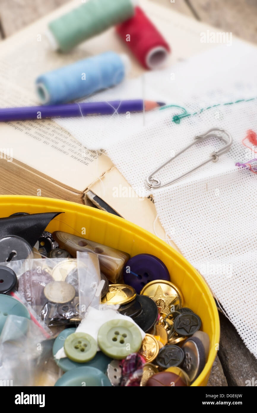 handmade and instruments of repairman clothing Stock Photo - Alamy