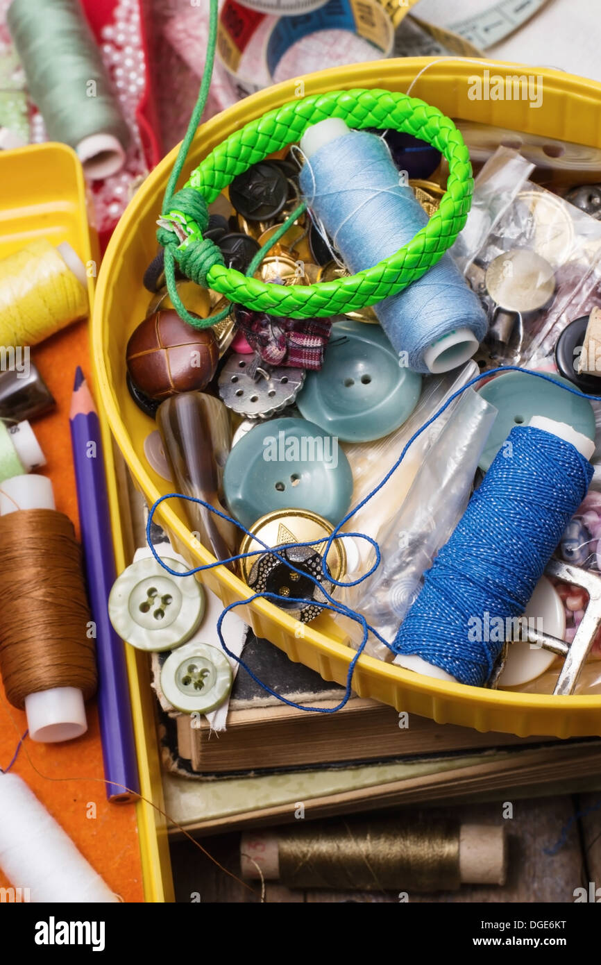 handmade and instruments of repairman clothing Stock Photo - Alamy