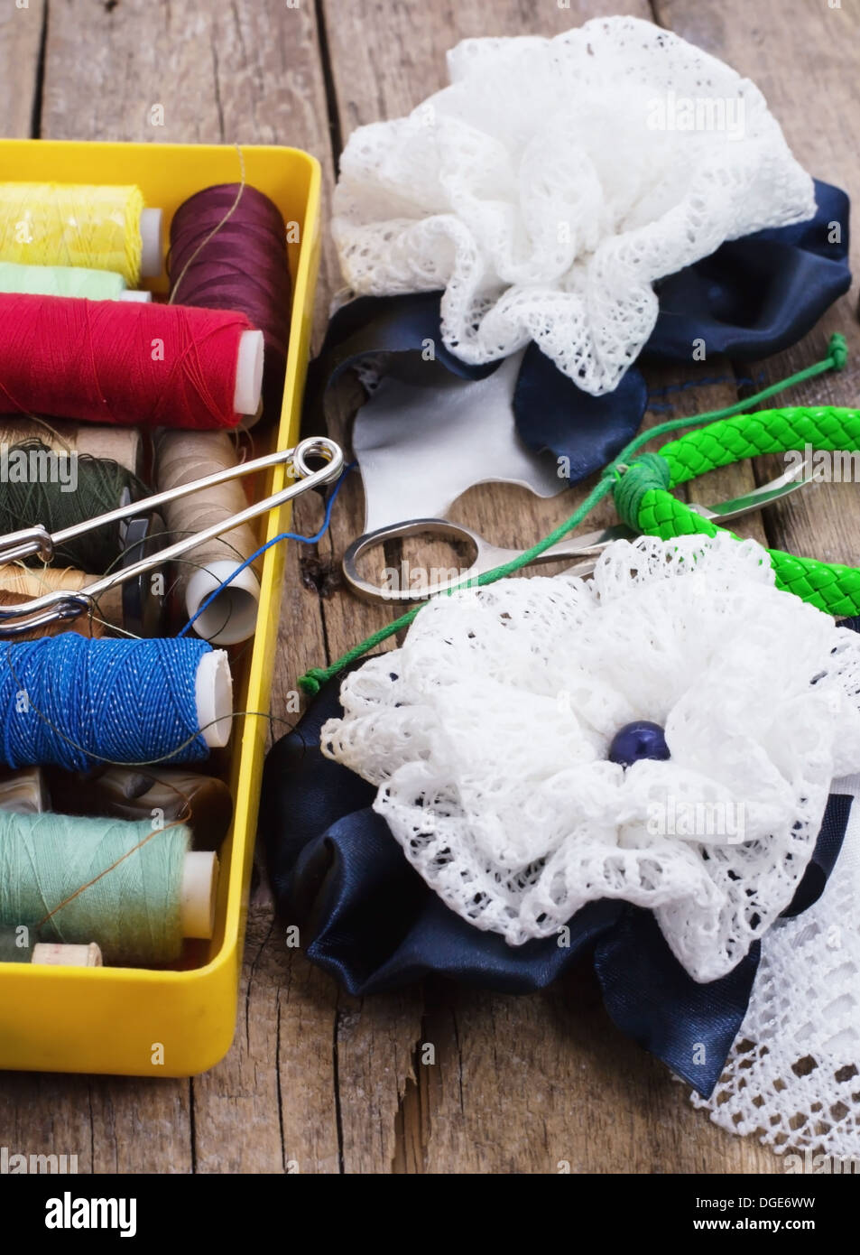handmade and instruments of repairman clothing Stock Photo - Alamy