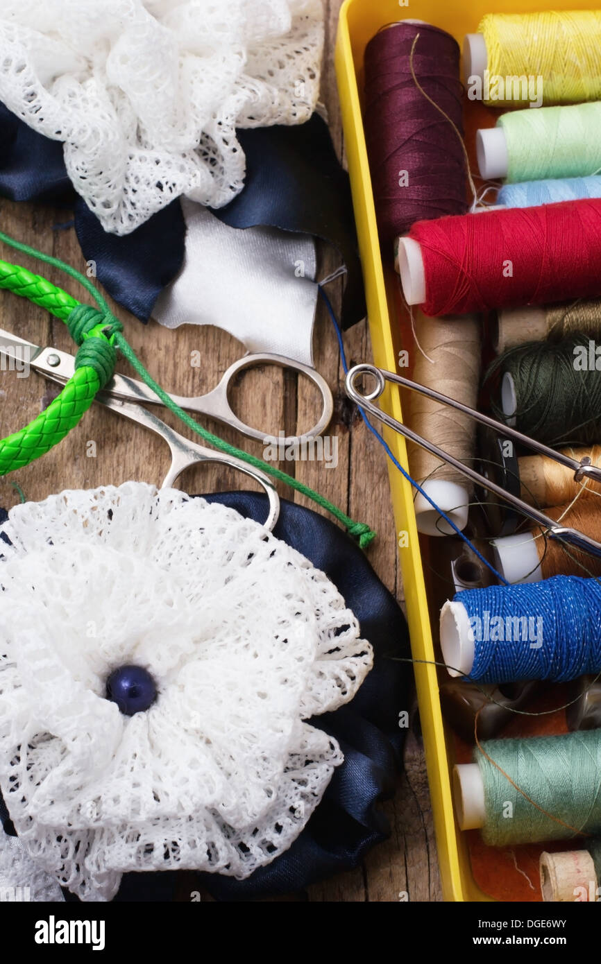 handmade and instruments of repairman clothing Stock Photo - Alamy