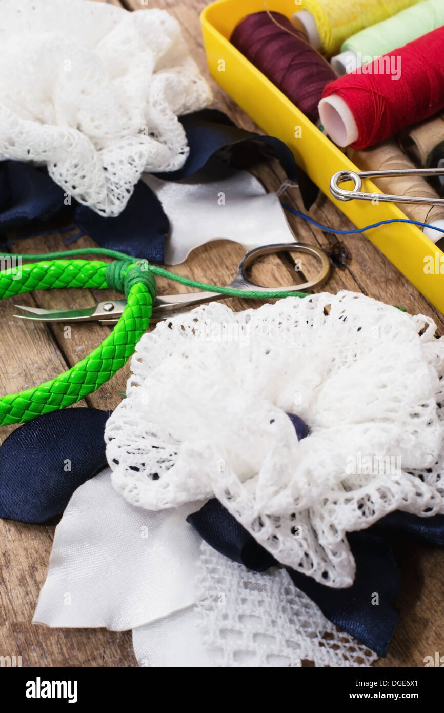 handmade and instruments of repairman clothing Stock Photo - Alamy