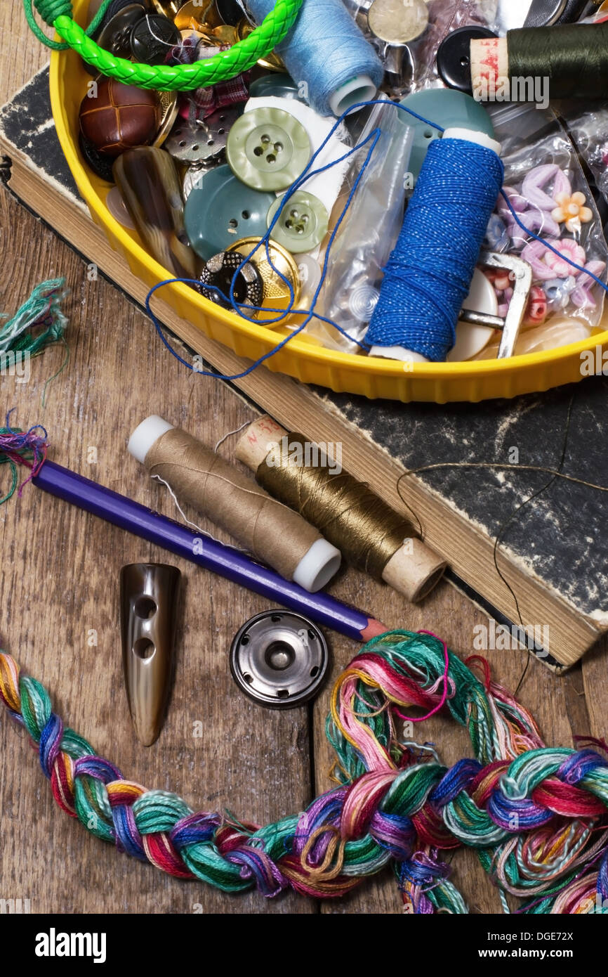 handmade and instruments of repairman clothing Stock Photo - Alamy