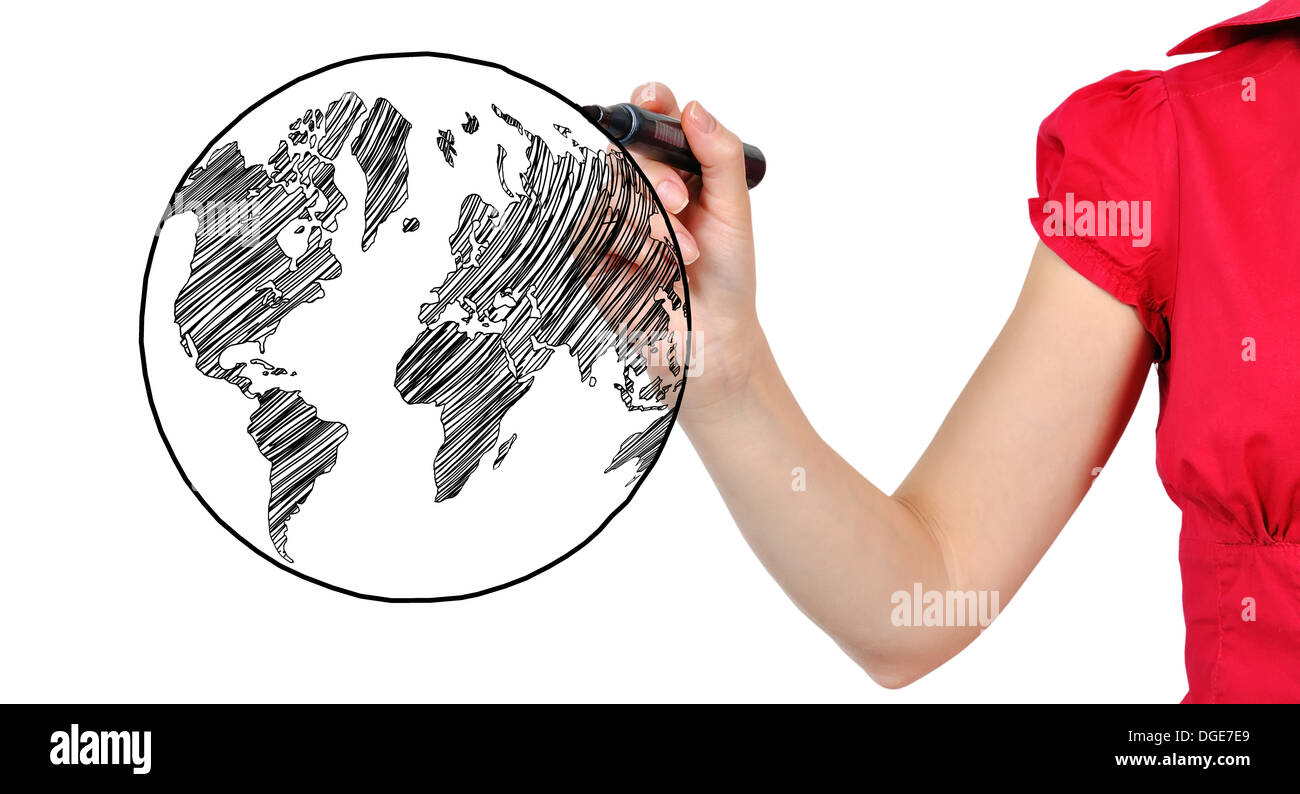 Flat earth drawing hi-res stock photography and images - Alamy