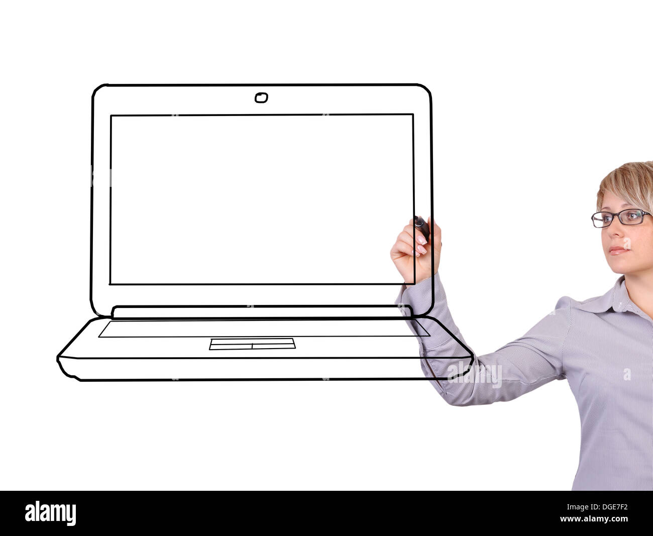 Drawing of a laptop hi-res stock photography and images - Alamy