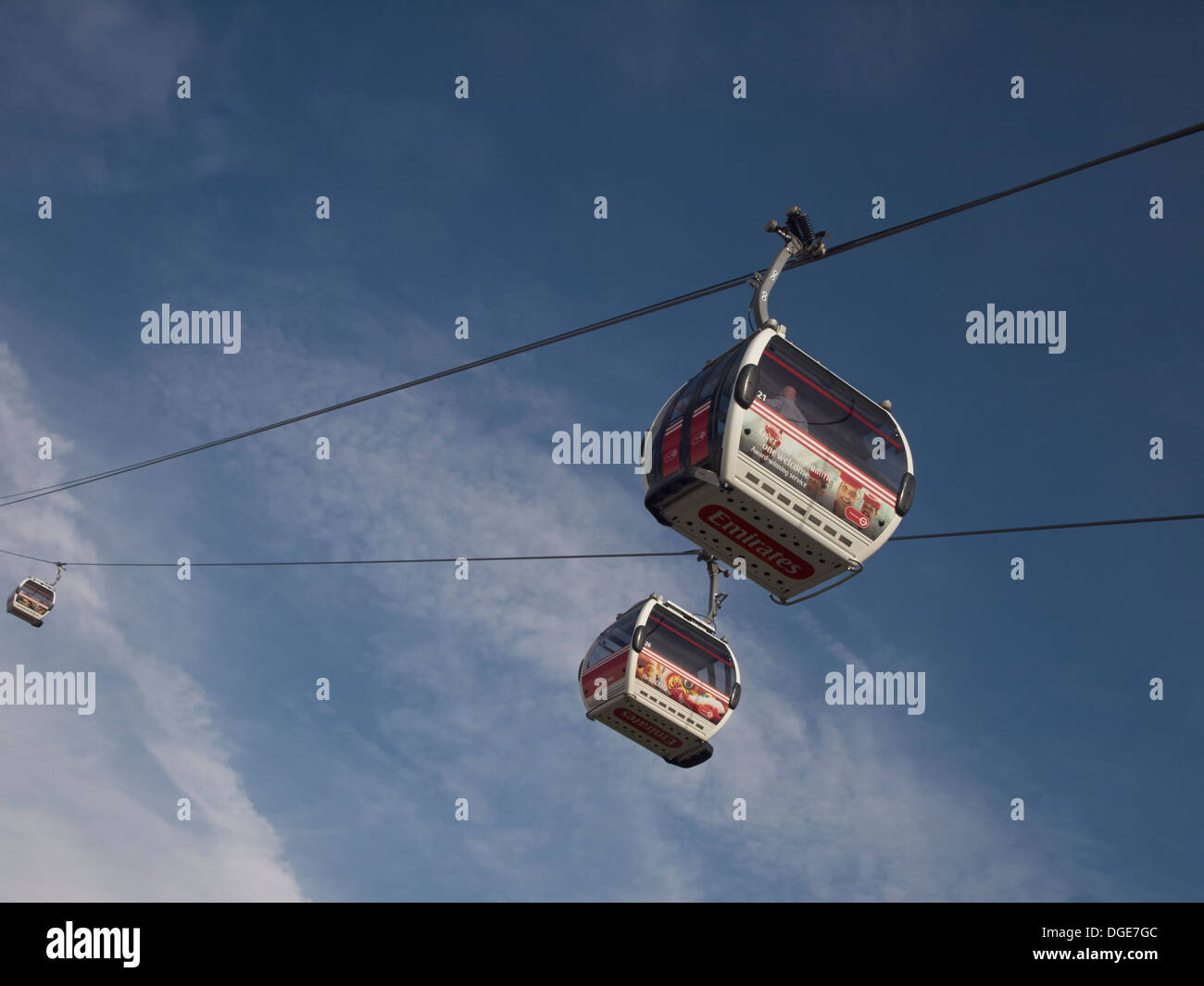 Thames cable car also called the Emirates Air Line, London, England ...