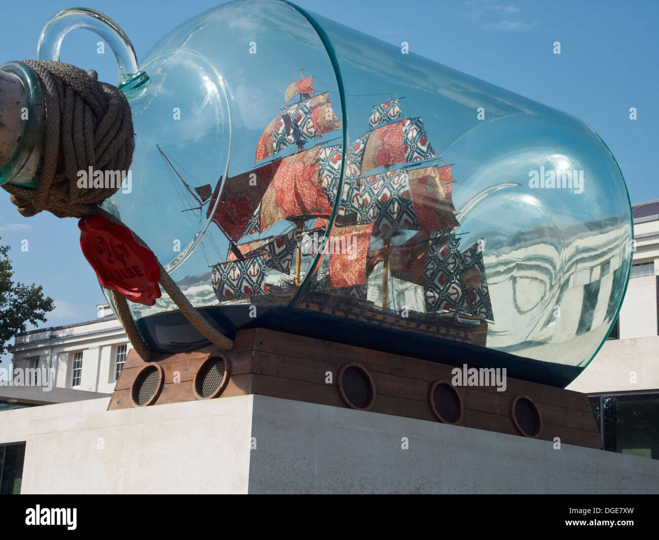 Ship in a bottle statue, Greenwich, England Stock Photo - Alamy