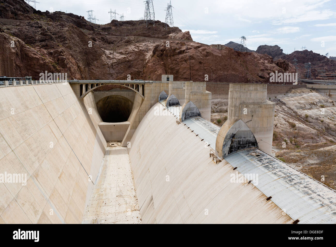 Spillway at the Hoover Dam, unused for many years, Nevada, USA Stock ...