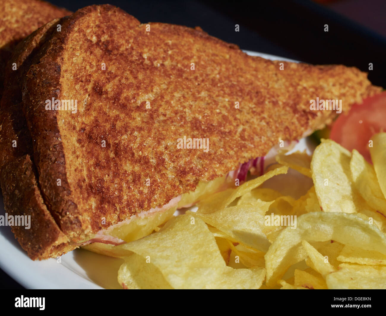 Sandwich and chips for lunch hi-res stock photography and images - Alamy