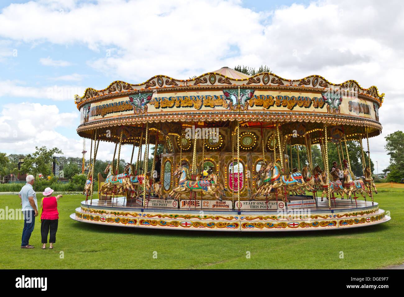 Merry-go-round at amusement park, Northampton, England Stock Photo - Alamy
