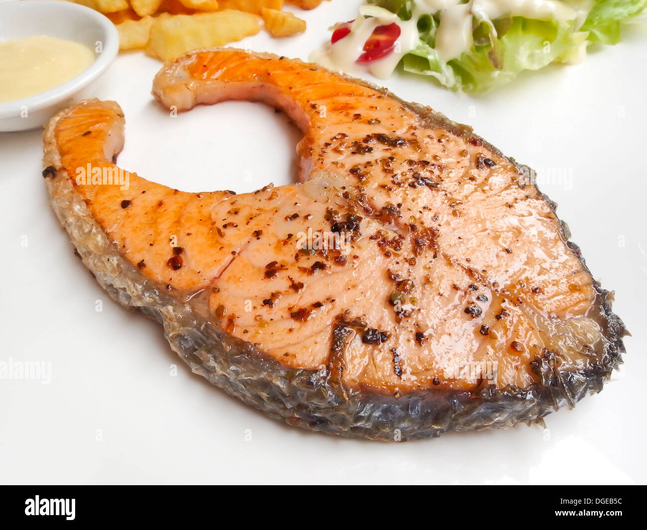 Salmon steak potato hi-res stock photography and images - Alamy