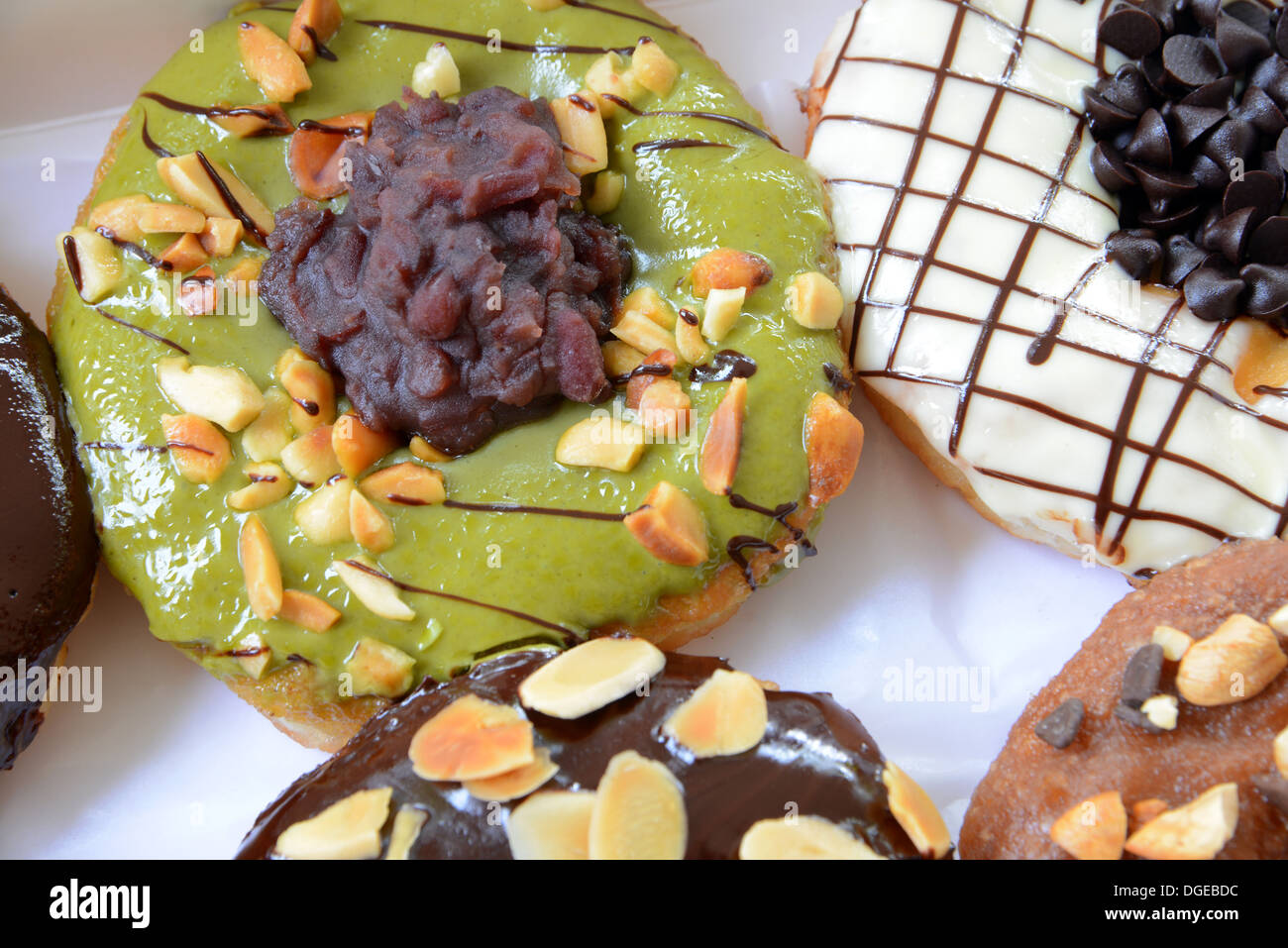 set of donuts in box close up Stock Photo - Alamy