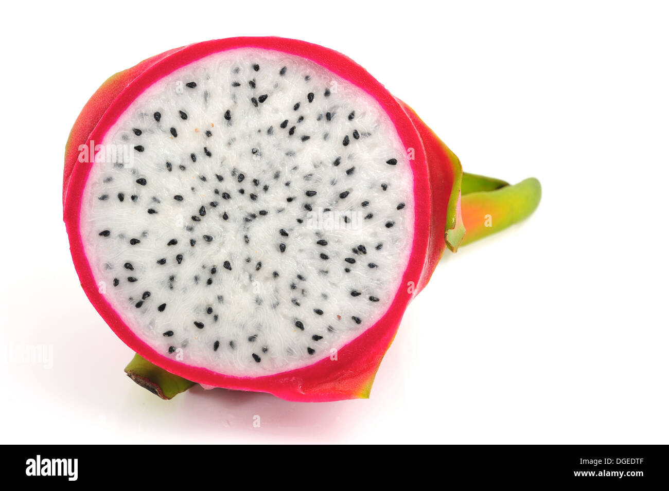 Cross Section of Dragon Fruit isolated Stock Photo - Alamy