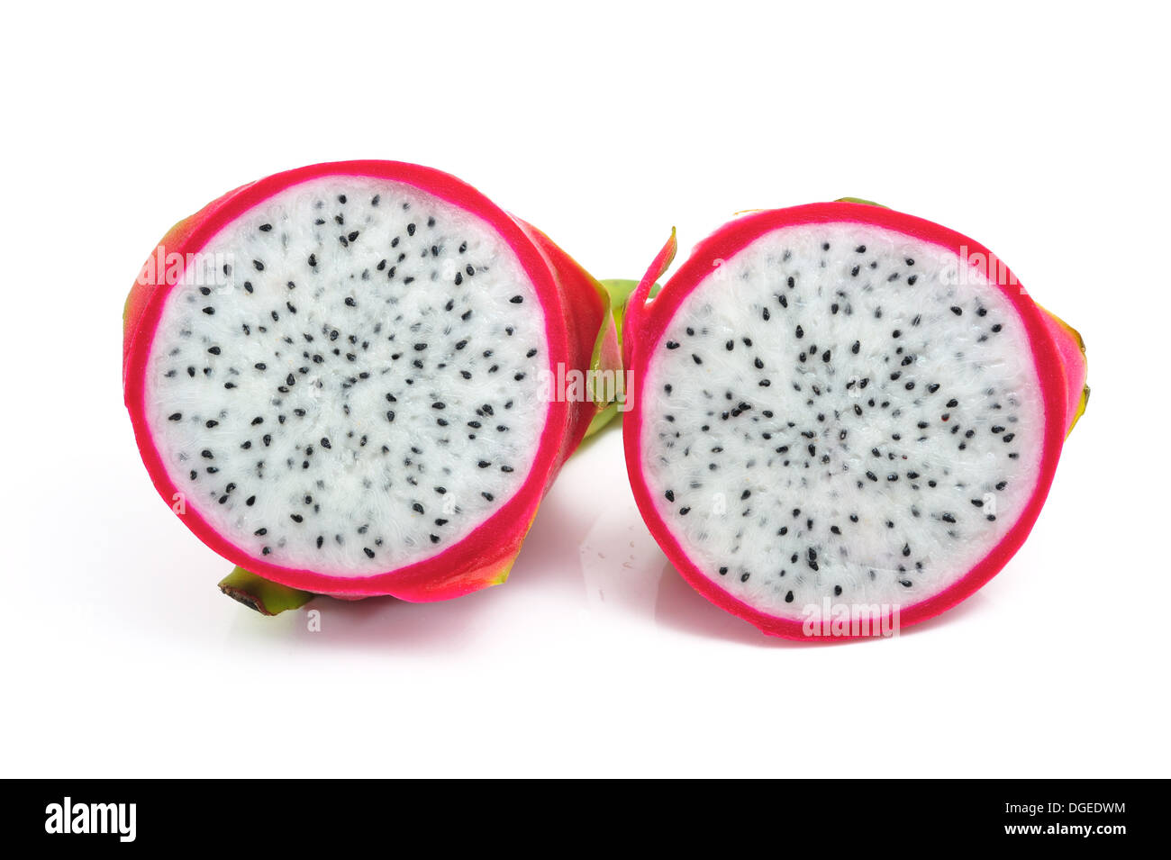 Cross Section of Dragon Fruit isolated Stock Photo - Alamy