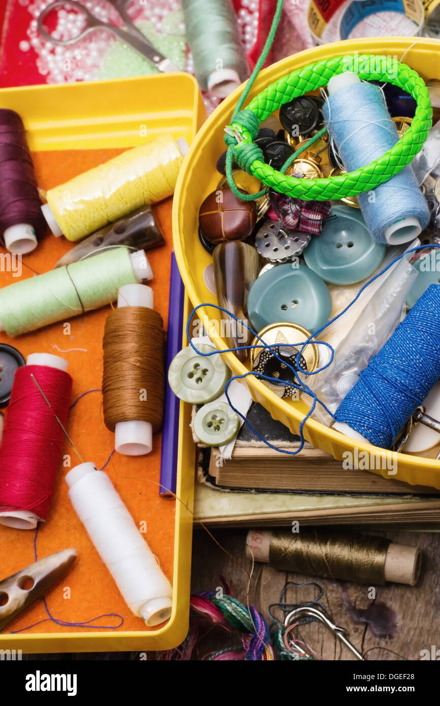handmade and instruments of repairman clothing Stock Photo - Alamy