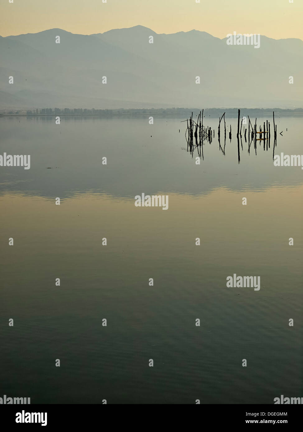 Part of trap for old way of fishing in Dojran lake Stock Photo - Alamy