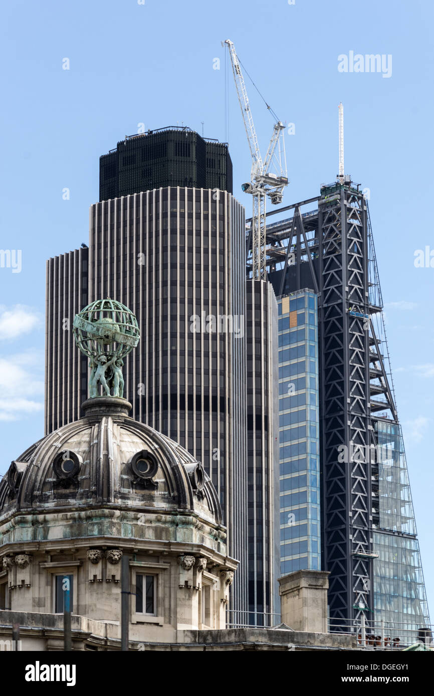 A view from Moorgate looking across to Bishopsgate showing the ...