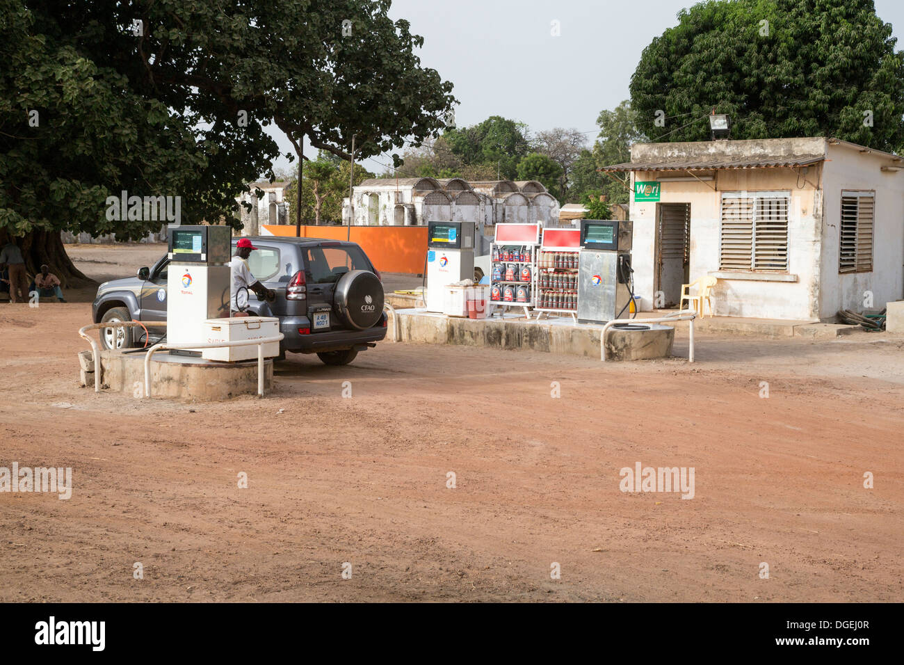 Gas Station, Sokone, Senegal Stock Photo - Alamy