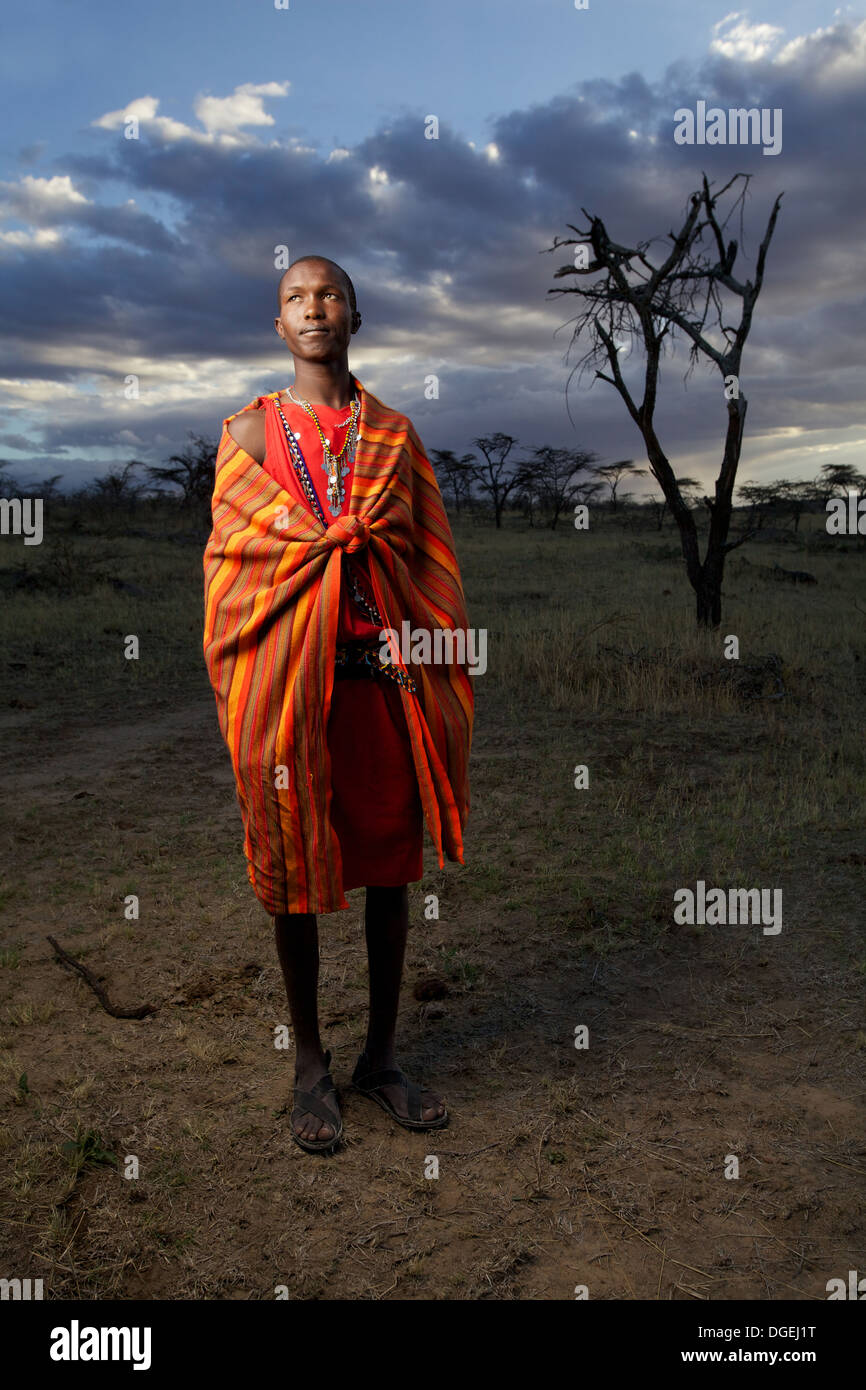 Maasai man portrait, Mara region, Kenya Stock Photo - Alamy