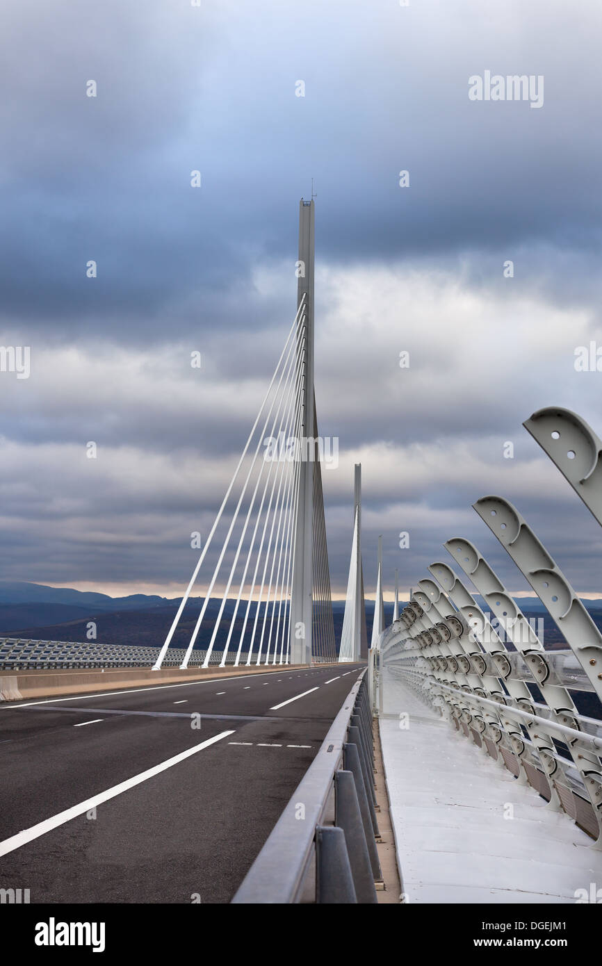 The Millau Viaduct is a motorway bridge which spans the River Tarn ...