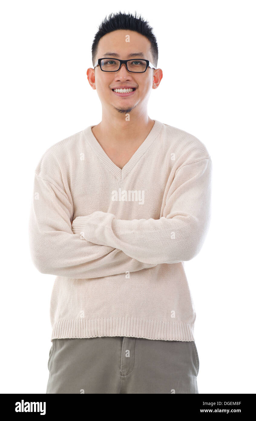 Southeast Asian man standing isolated over white background Stock Photo ...