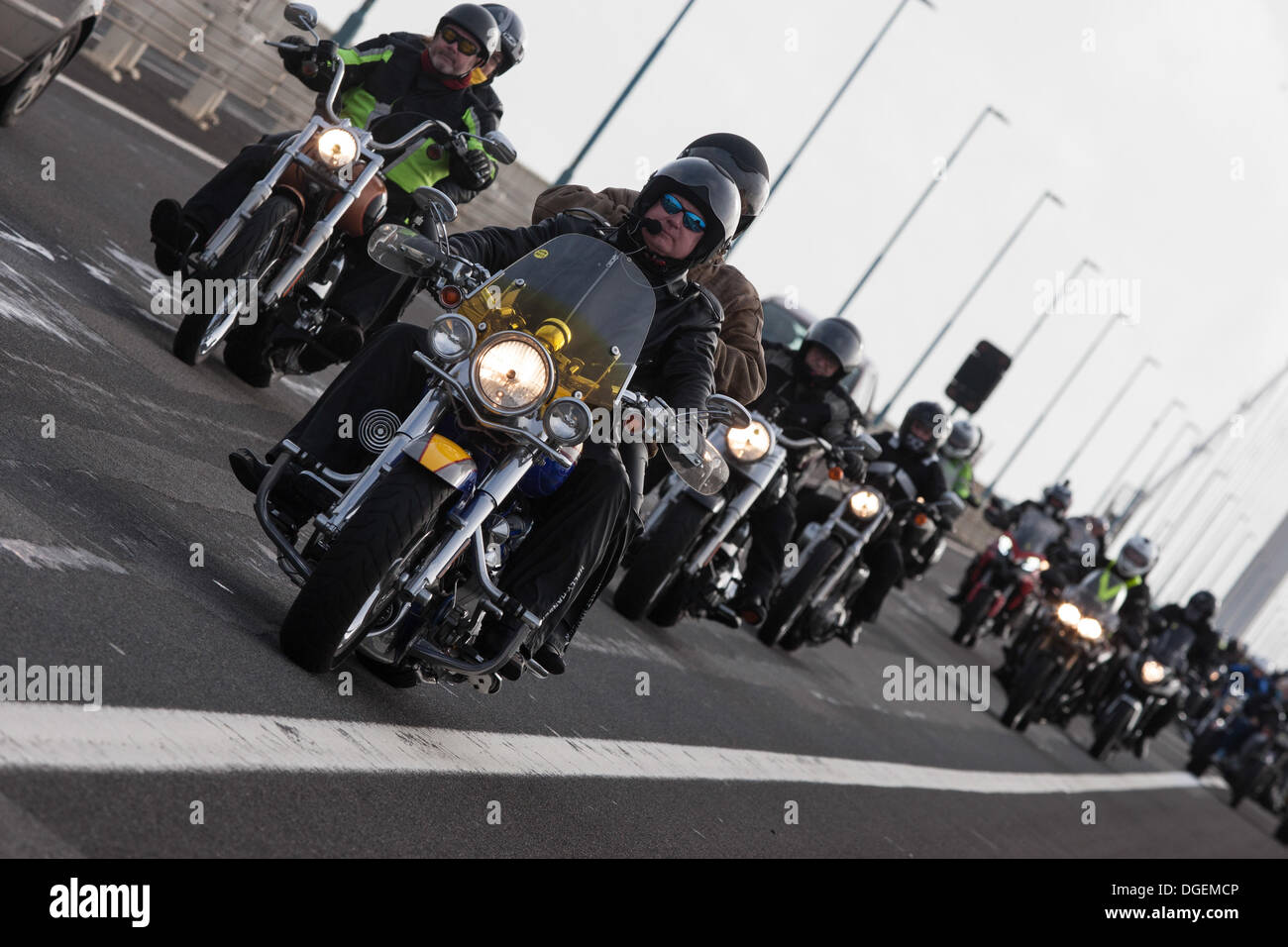 Severn Bridge, UK. 20th Oct, 2013. The Sun always comes out for Hoggin ...