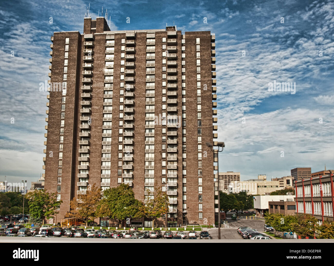 apartment building in a city Stock Photo - Alamy