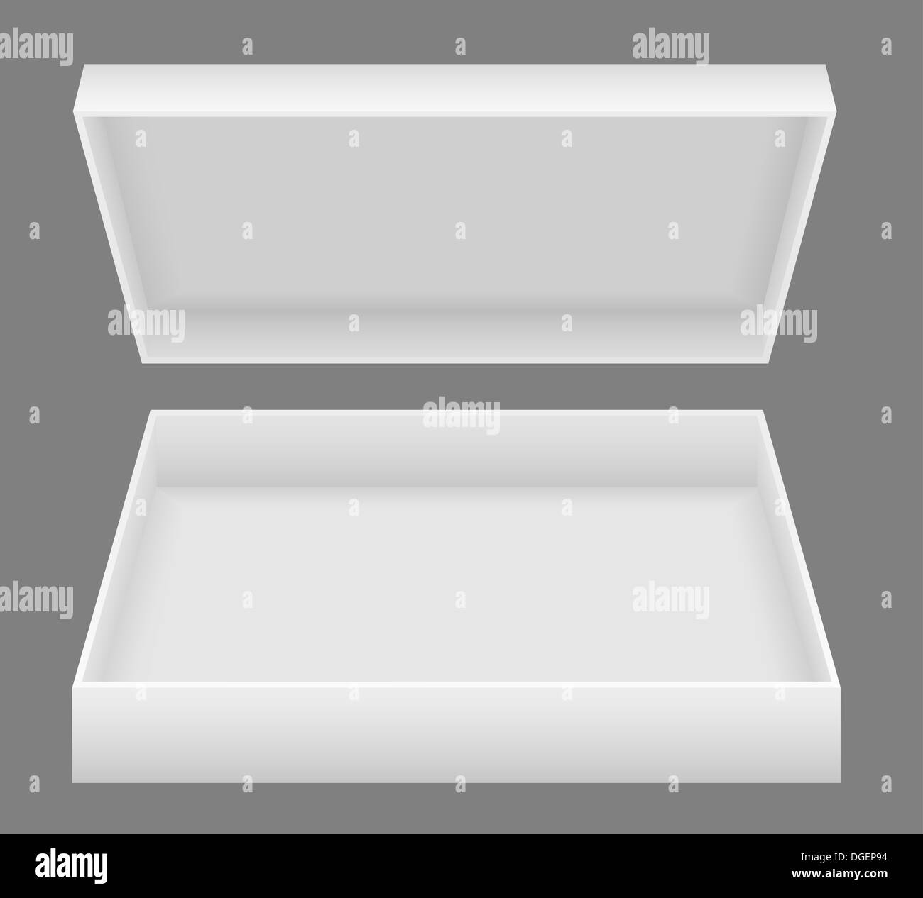 white open packing box illustration isolated on gray background Stock ...