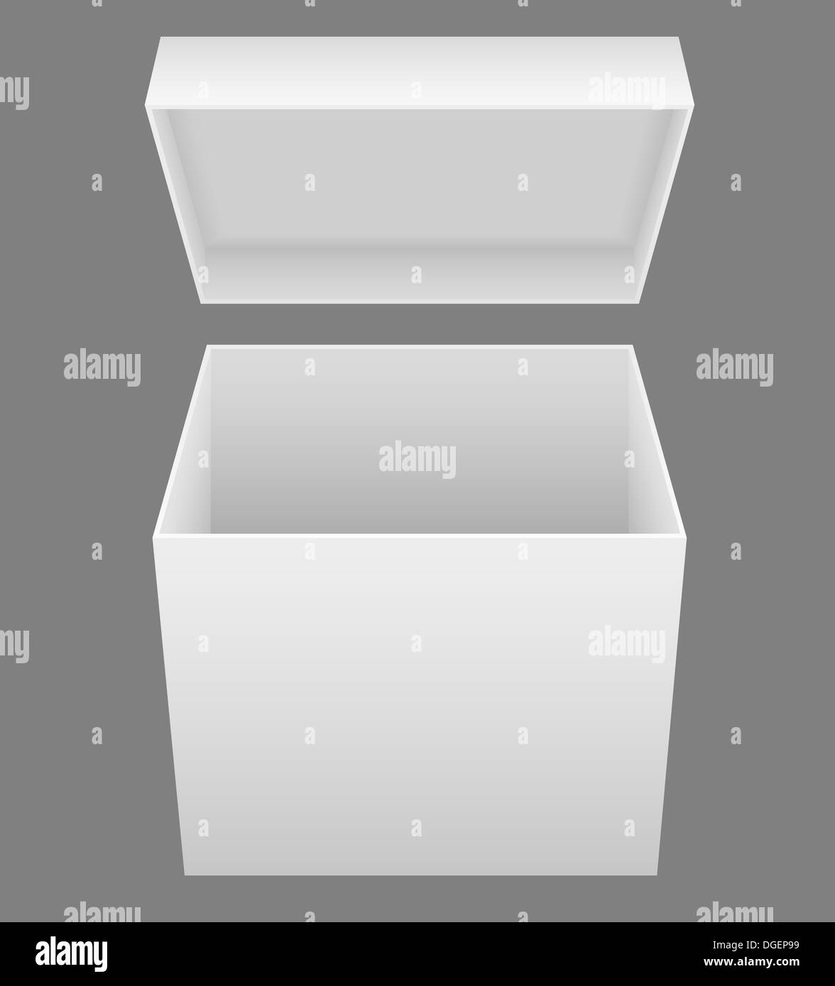 white open packing box illustration isolated on gray background Stock ...