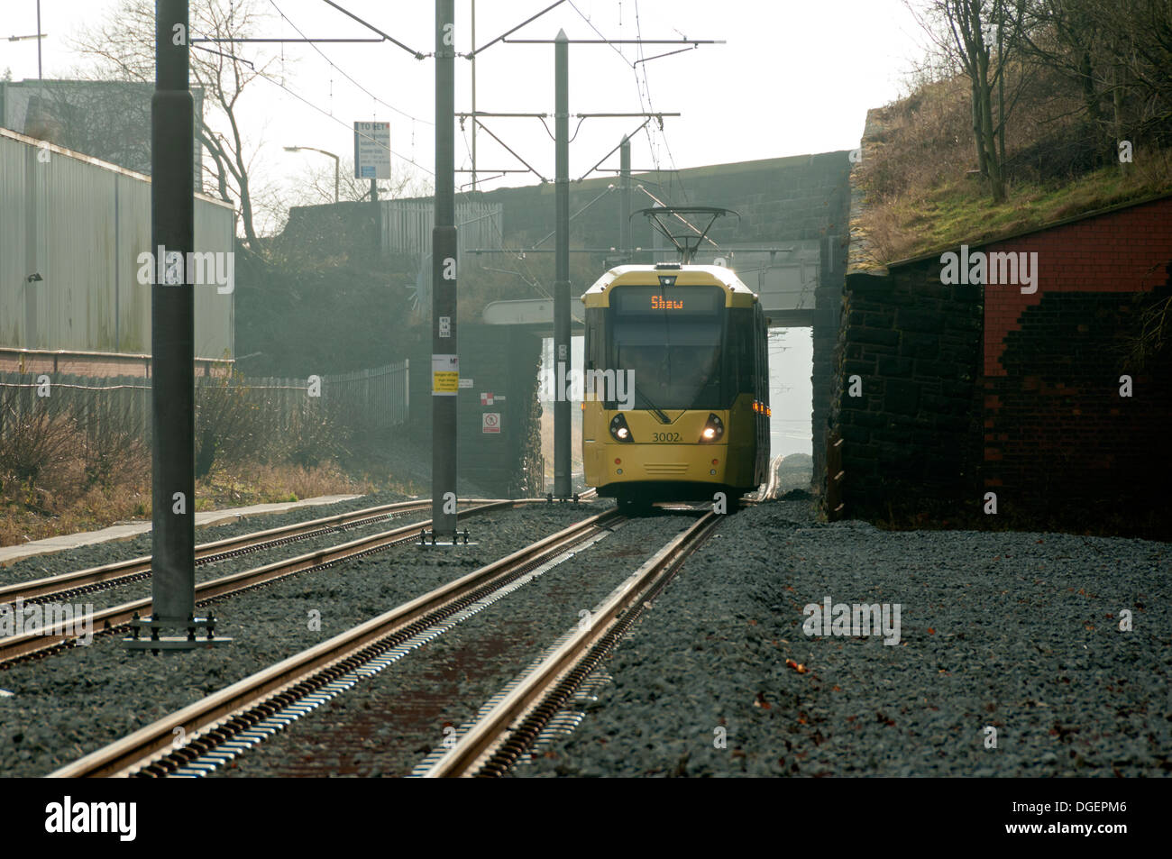 Metrolink tram near Derker, Oldham, Manchester, England, UK Stock Photo ...