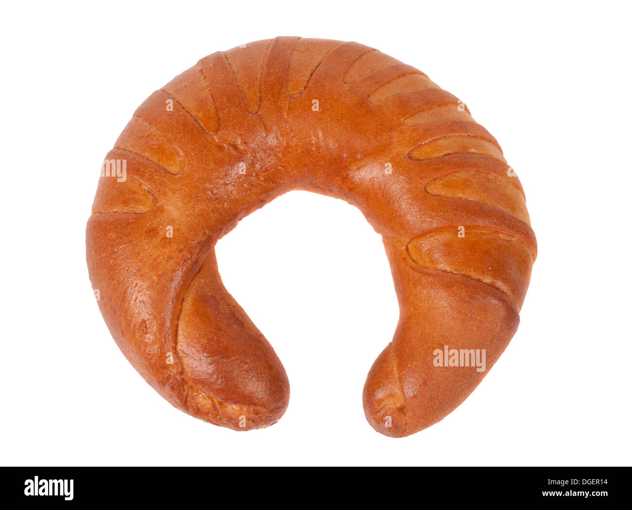 One fresh croissant isolated on white background Stock Photo - Alamy