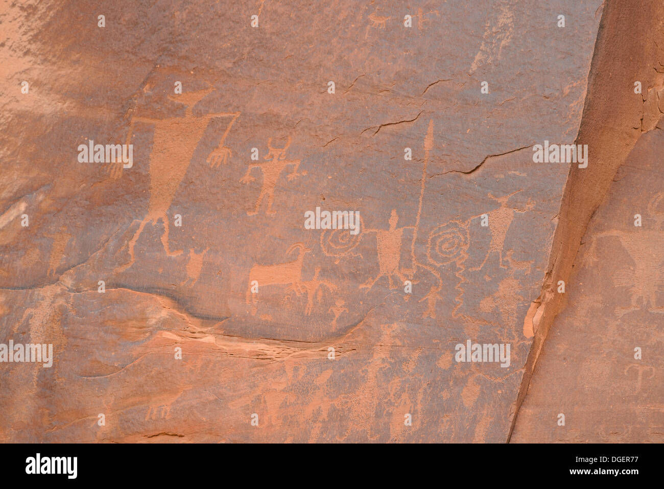 Indian Petroglyphs, Potash Road, near Moab, Utah, USA Stock Photo - Alamy