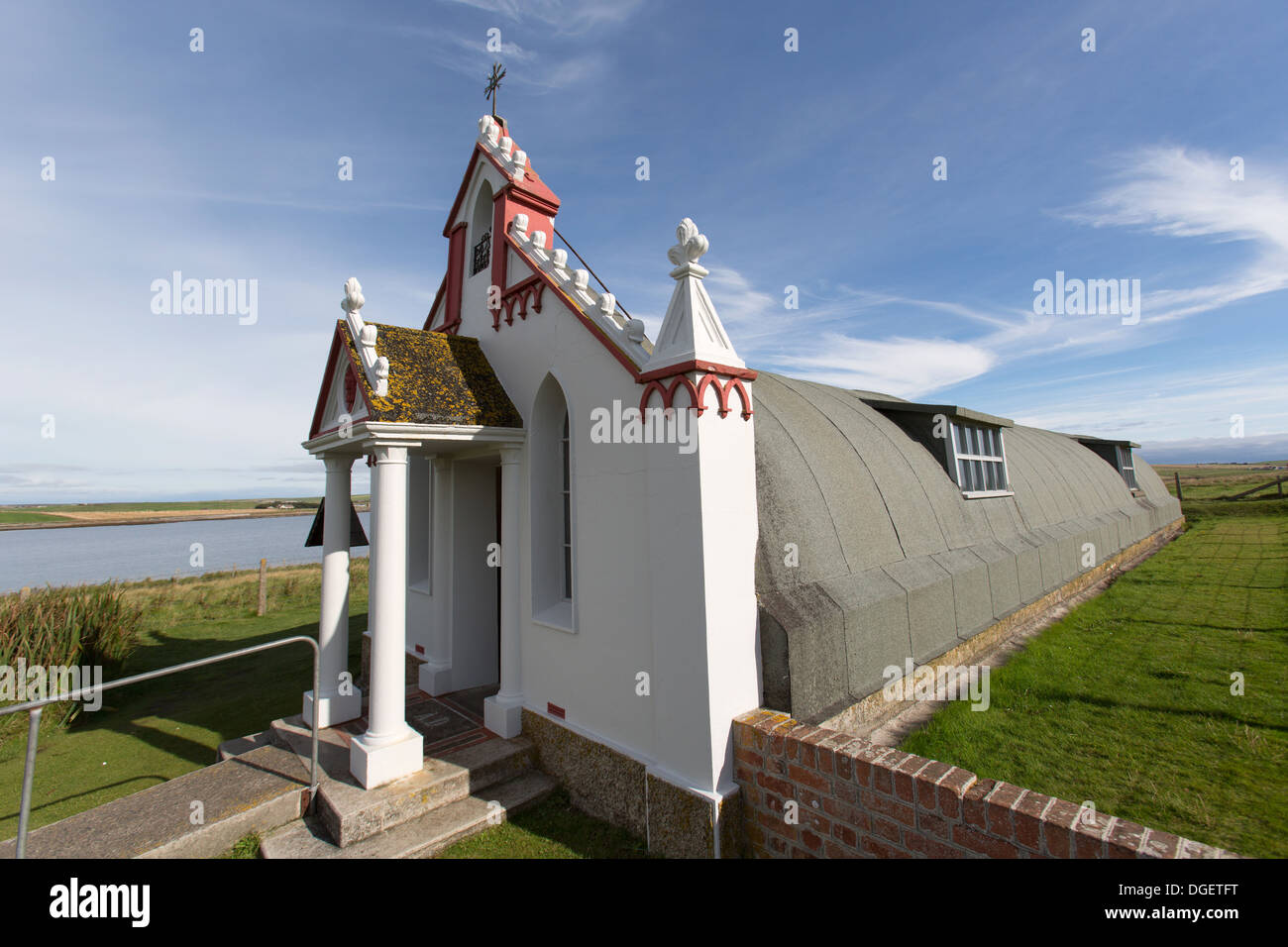 Islands of Orkney, Scotland. Picturesque external view of the Italian ...