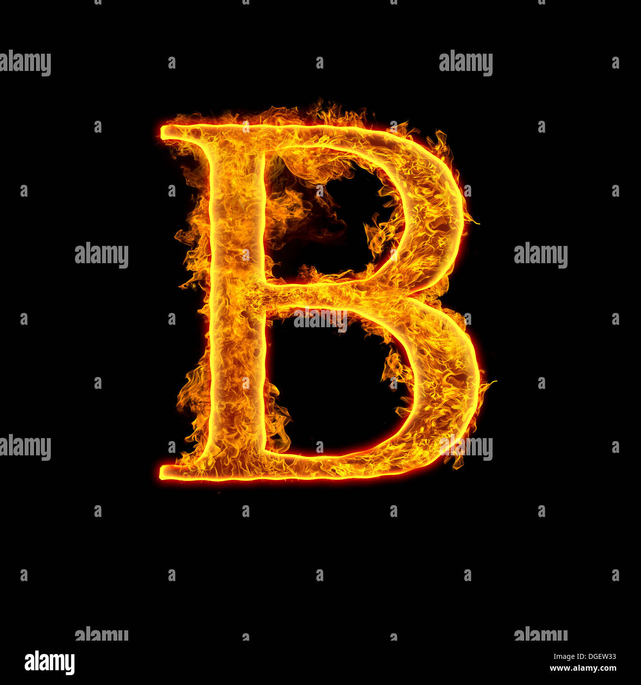 Letter B Fire Fire Font. Letter B From Alphabet — Stock Photo