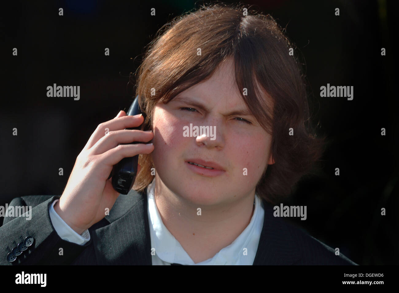 Teenager Using A Mobile Phone Stock Photo - Alamy