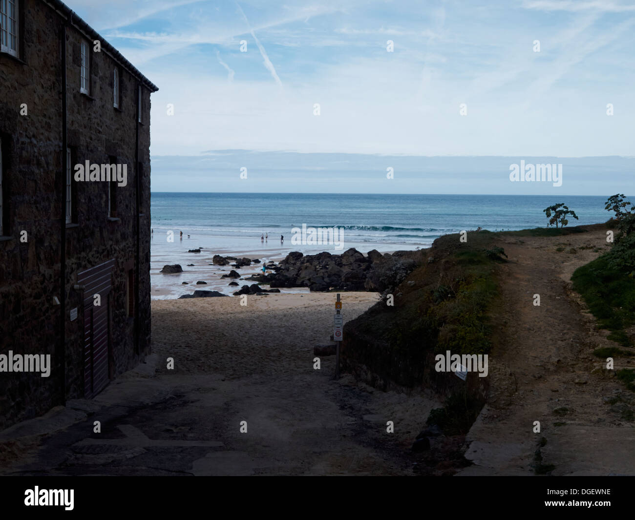 Ocean and shore, St. Ive's, Cornwall, England Stock Photo - Alamy