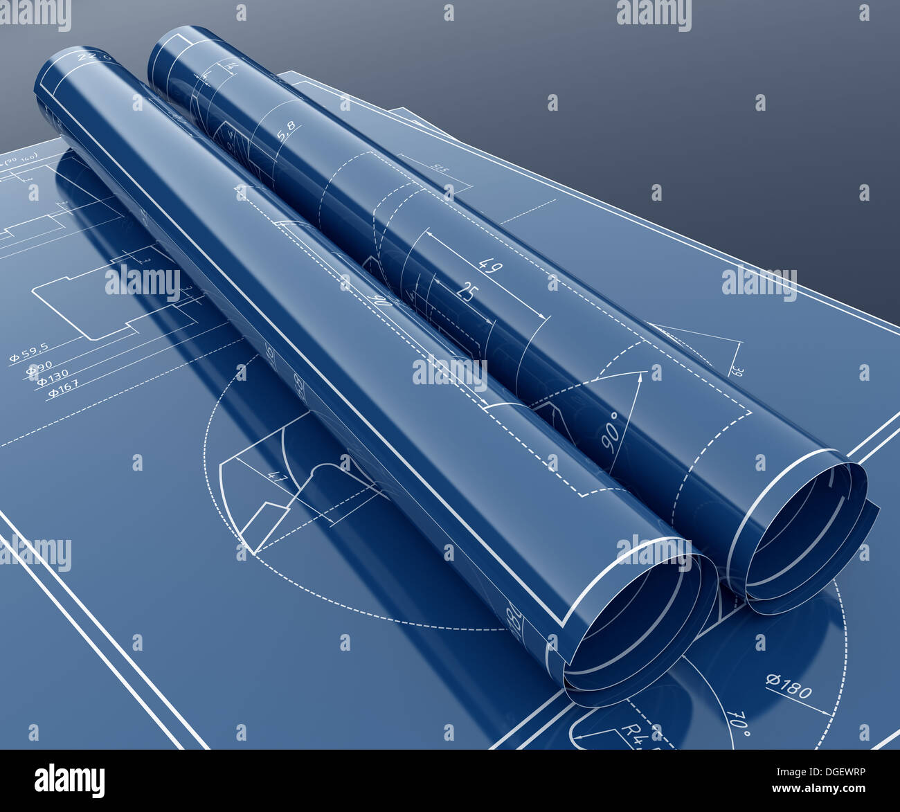 3d render of technology project blueprint Stock Photo - Alamy