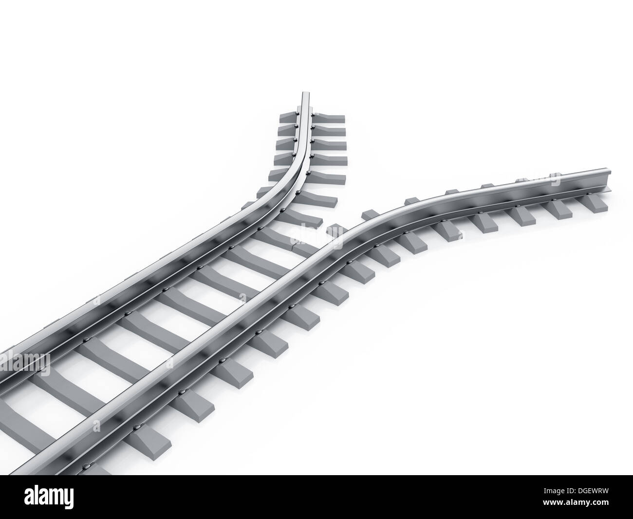 Diverging train tracks hi-res stock photography and images - Alamy
